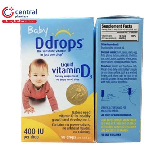 [CHÍNH HÃNG]Thuốc Baby Ddrops Vitamin D3 (90giọt) chỉ định, cách dùng