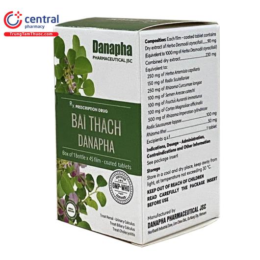 Thuốc Bài thạch Danapha (lọ 45 viên) hỗ trợ điều trị sỏi thận