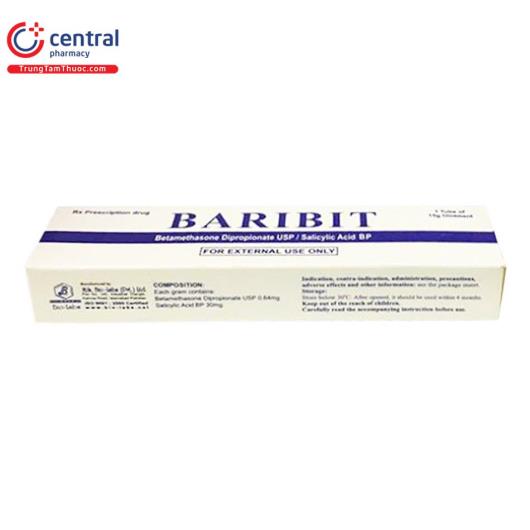 Thuốc Baribit 15g mỡ bôi ngoài gia giúp giảm viêm da, vảy nến