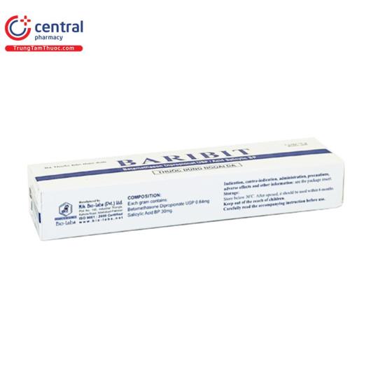 Thuốc Baribit 15g mỡ bôi ngoài gia giúp giảm viêm da, vảy nến