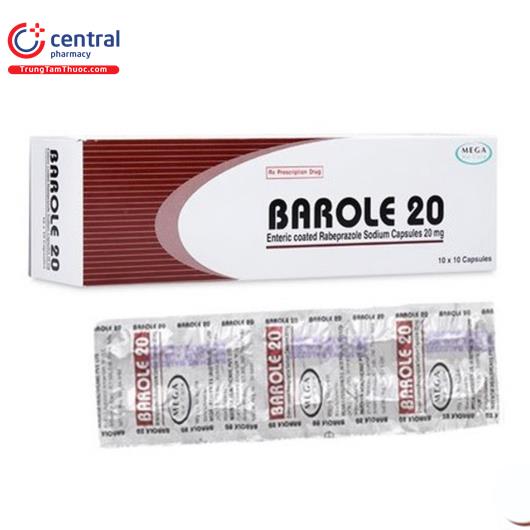 Thuốc Barole 20mg: trị viêm loét dạ dày tá tràng, viêm dạ dày Hp