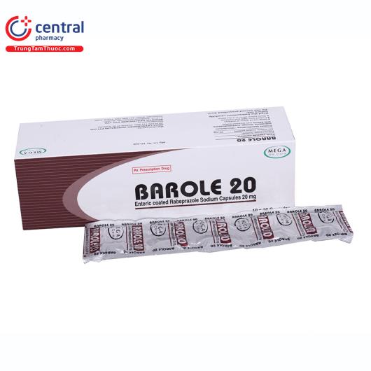 Thuốc Barole 20mg: trị viêm loét dạ dày tá tràng, viêm dạ dày Hp