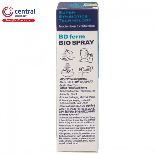 [CHÍNH HÃNG] Xịt họng Bd ferm Bio Spray tăng cường miễn dịch hô hấp
