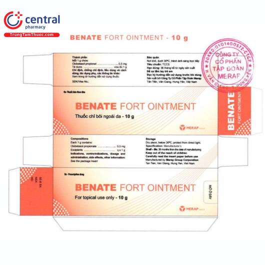 Thuốc Benate Fort Ointment 10g trị ngứa da, viêm da dị ứng