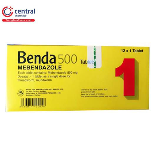 Thuốc Benda 500- Thuốc điều trị nhiễm một hay nhiều loại giun.