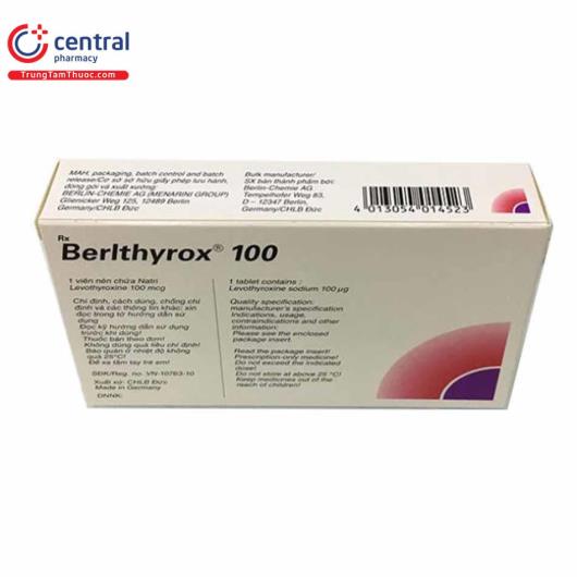 Thuốc Berlthyrox 100: điều trị bệnh lí tuyến giáp hiệu quả
