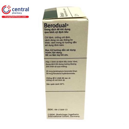[CHÍNH HÃNG] Thuốc xịt hen phế quản Berodual 10ml: cách dùng, giá bán