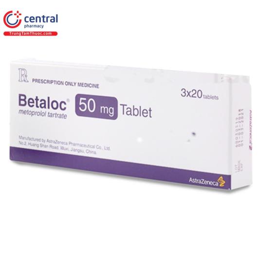 Thuốc Betaloc 50mg điều trị tăng huyết áp, đau thắt ngực