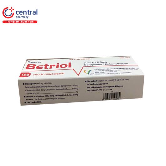 Thuốc Betriol 15g: điều trị bệnh vảy nến, viêm da hiệu quả.