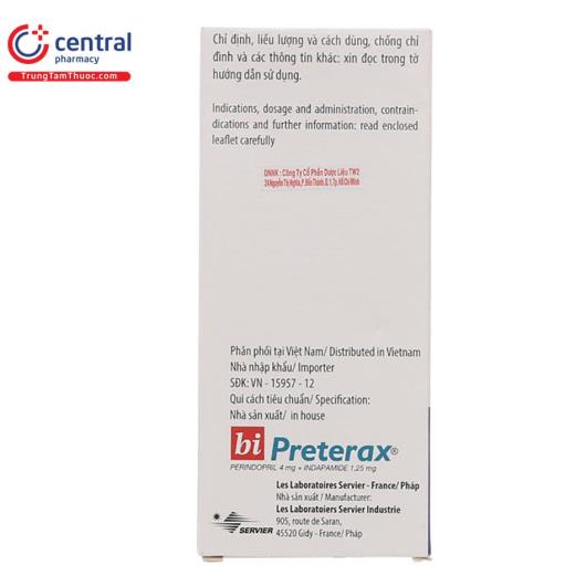 Thuốc Bi Preterax điều trị cao huyết áp của Pháp: liều dùng, lưu ý