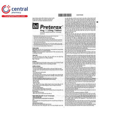 Thuốc Bi Preterax điều trị cao huyết áp của Pháp: liều dùng, lưu ý