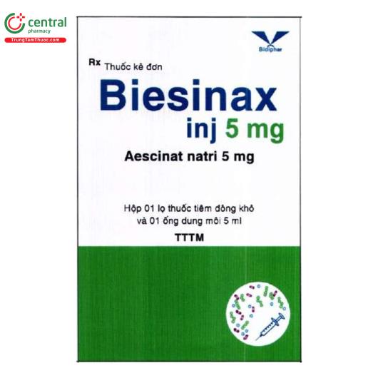 Thuốc Biesinax inj 5mg ngăn ngừa, điều trị tụ máu, chống viêm, giảm phù ...