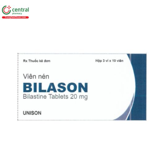 Thuốc Bilason 20mg - Điều trị triệu chứng trong trường hợp viêm mũi dị ứng