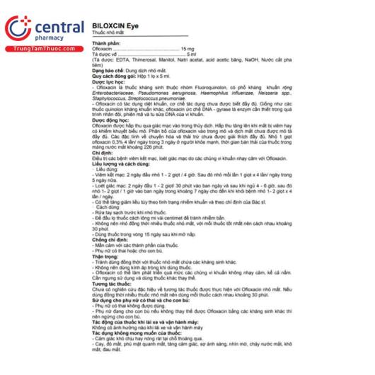 [CHÍNH HÃNG] Thuốc Biloxcin Eye đánh bay viêm kết mạc, loét giác mạc