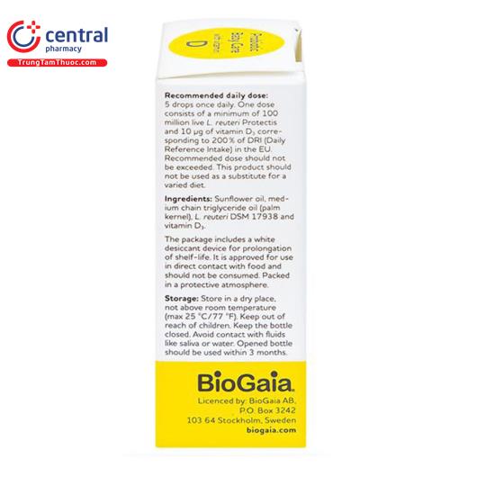 Thuốc BioGaia Protectis Baby Drops With Vitamin D3 an toàn cho bé