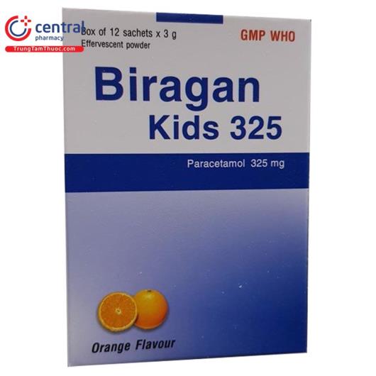 Thuốc Biragan Kids 325 giảm đau, hạ sốt: cách dùng và giá bán