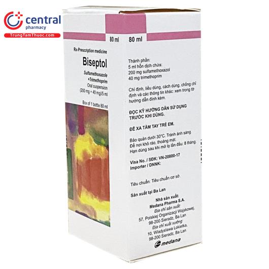 [CHÍNH HÃNG] Thuốc Biseptol 80ml điều trị nhiễm trùng