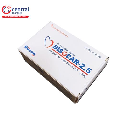 Thuốc Bisocar 2,5mg - điều trị tăng huyết áp và đau thắt ngực