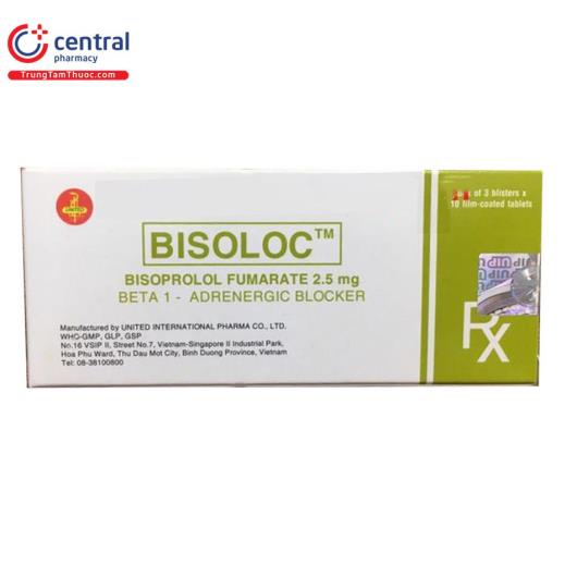 [CHÍNH HÃNG] Thuốc Bisoloc 2,5 mg - Hạ huyết áp hiệu quả