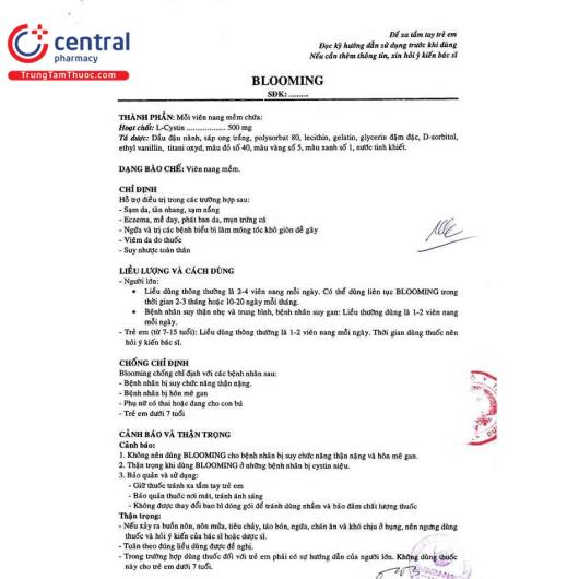 [CHÍNH HÃNG] Thuốc Blooming giảm tình trạng da bị viêm, sạm