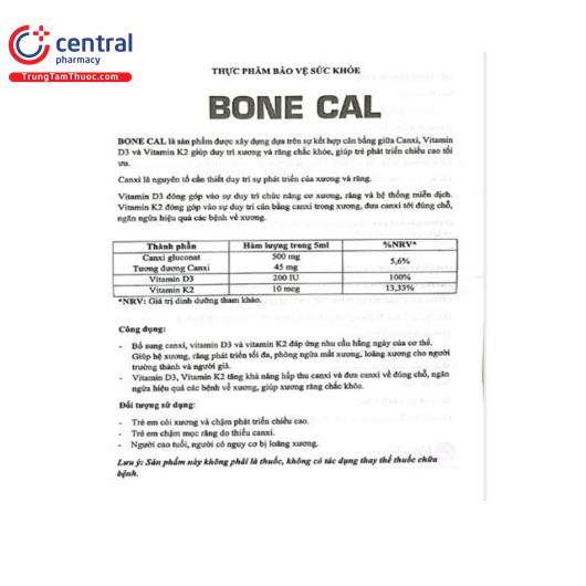 [CHÍNH HÃNG] Thuốc Bone Cal 100ml - Bổ sung calci cho trẻ cao lớn
