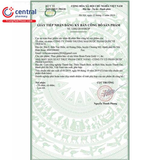 [CHÍNH HÃNG] Thuốc Brain Forte Gold tăng cường tuần hoàn não