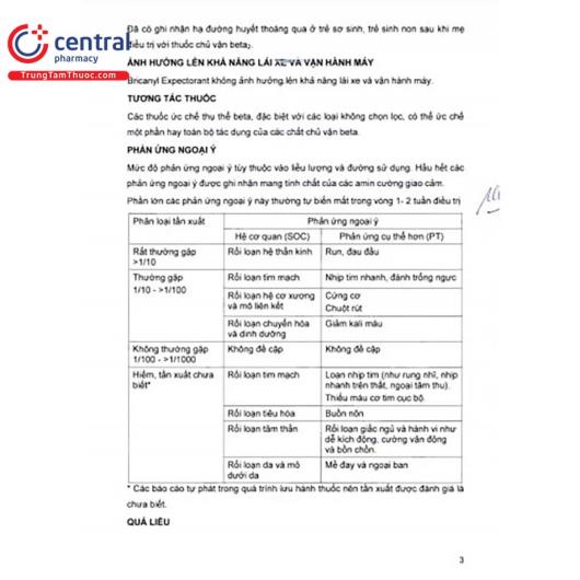 Thuốc Bricanyl Expectorant - điều trị hen phế quản, viêm phế quản