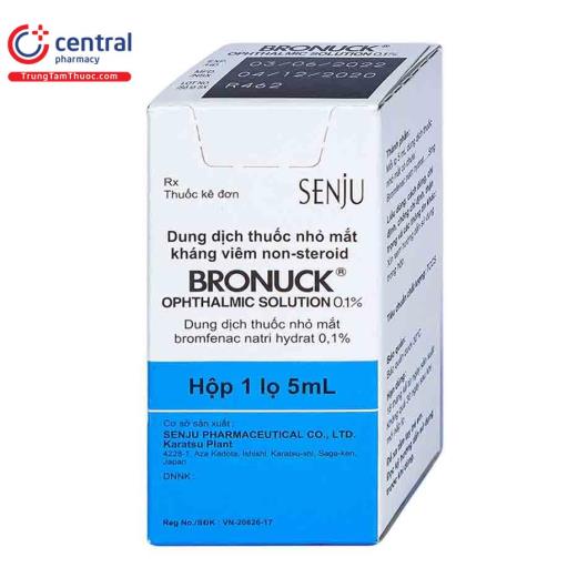 Thuốc nhỏ mắt Bronuck 0.1% 5ml - Đánh bay viêm mắt, đau mắt