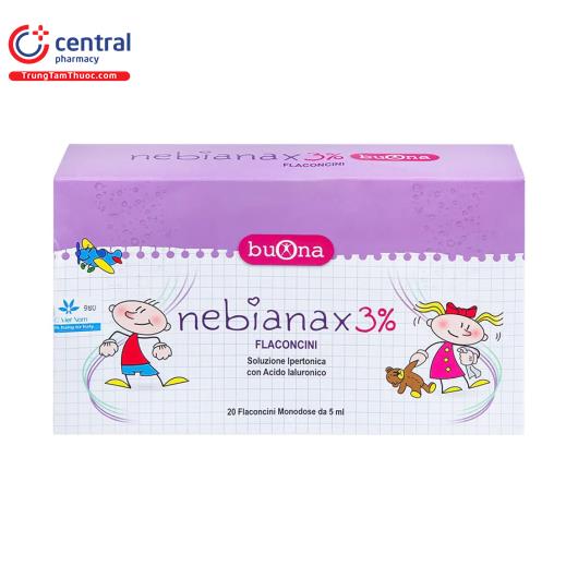 Nước muối Buona Nebianax 3% Flaconcini hỗ trợ viêm mũi cho trẻ