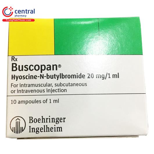 Thuốc Buscopan 20mg/1ml trị co thắt dạ dày, ruột, đường mật