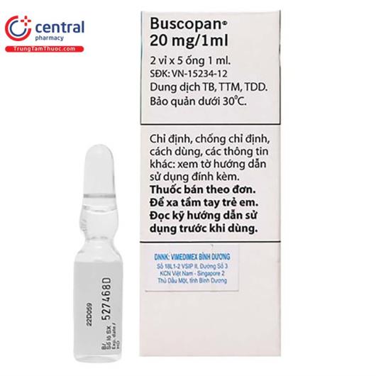 Thuốc Buscopan 20mg/1ml trị co thắt dạ dày, ruột, đường mật