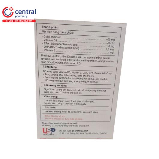 [CHÍNH HÃNG] Thuốc Calcium Fort US Pharma USA (Hộp 10 vỉ x 10 viên)