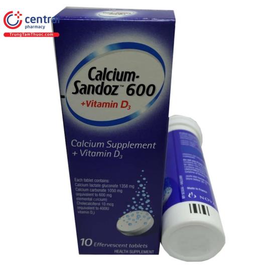 Thuốc Calcium Sandoz 600 + Vitamin D3 phòng và điều trị thiếu calci