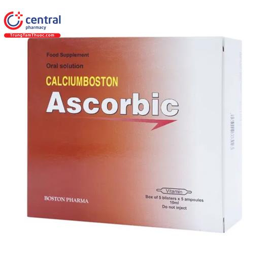Thuốc Calcium Boston Ascorbic 10ml giúp tăng cường sức khỏe