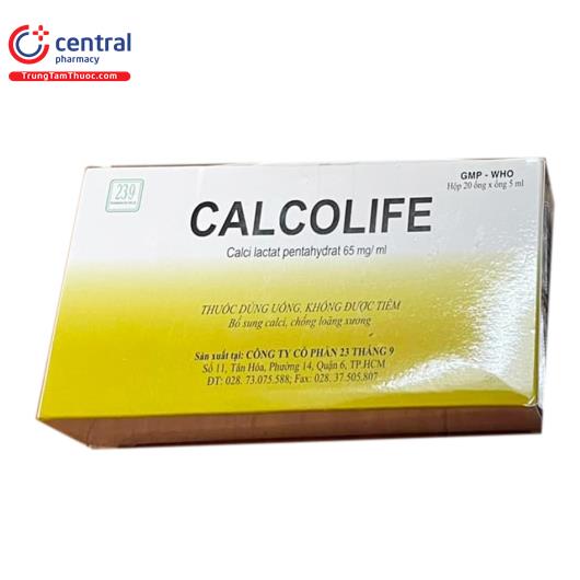 Thuốc Calcolife 65mg ống 10ml điều trị thiếu canxi, ngừa loãng xương