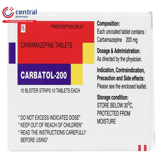 [CHÍNH HÃNG] Thuốc Carbatol-200 điều trị kích thích thần kinh quá mức