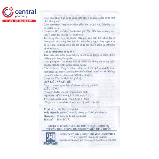 [CHÍNH HÃNG] Thuốc Carbogast Nadyphar - điều trị chứng bệnh dạ dày