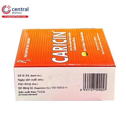 Thuốc Caricin 500mg điều trị nhiễm khuẩn: cách dùng, liều dùng
