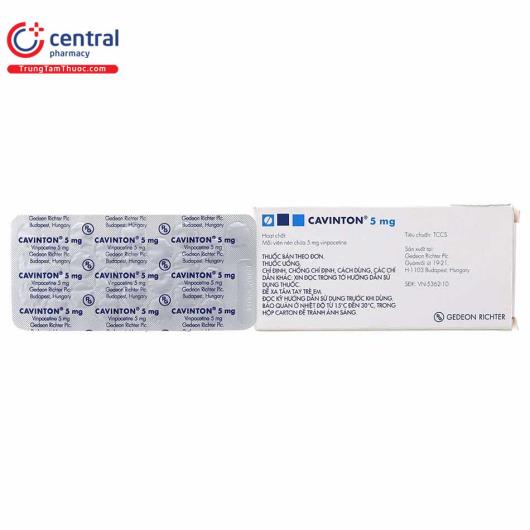 Thuốc Cavinton 5mg điều trị rối loạn tuần hoàn máu não