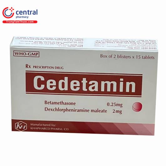 Thuốc Cedetamin (2 vỉ x 15 viên) điều trị rối loạn hô hấp, dị ứng da