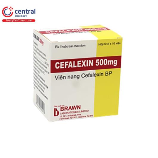 Thuốc Cefalexin 500mg Brawn trị nhiễm khuẩn đường hô hấp do phế cầu