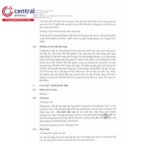 [CHÍNH HÃNG] Thuốc Cefobid 1g điều trị nhiễm khuẩn đường hô hấp