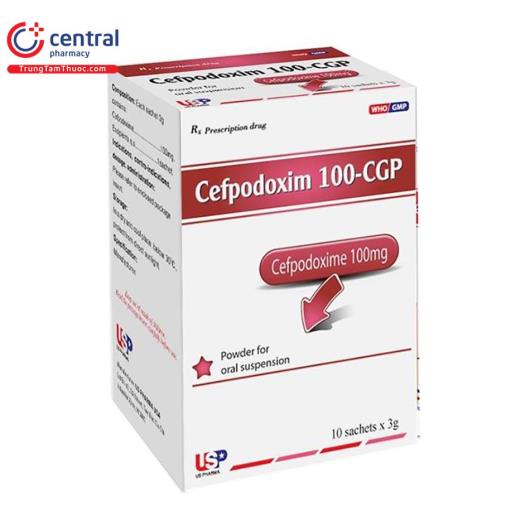 [CHÍNH HÃNG] Thuốc Cefpodoxim 100-CGP (gói) - Trị nhiễm khuẩn hô hấp