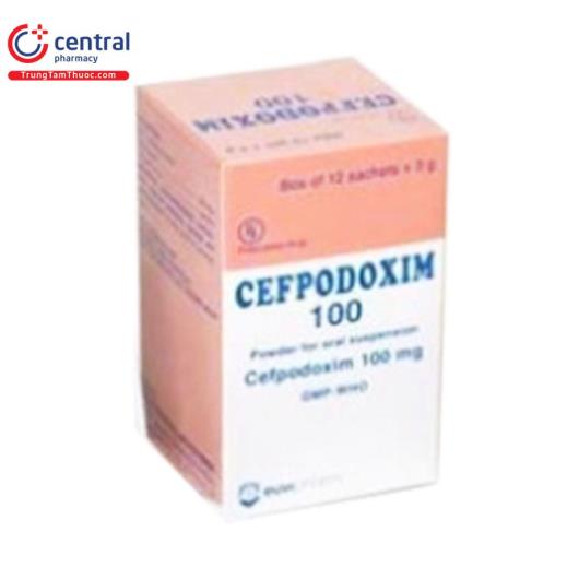 Thuốc bột pha uống Cefpodoxim 100mg: Tác dụng, chỉ định, liều dùng