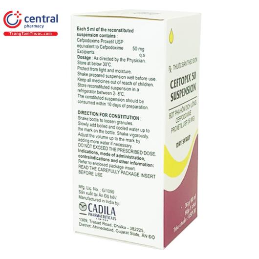 [CHÍNH HÃNG] Thuốc Ceftopix 50 Suspension - Điều trị nhiễm khuẩn