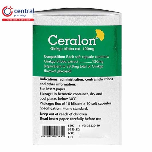 [CHÍNH HÃNG] Thuốc Ceralon - Tăng cường tuần hoàn máu não