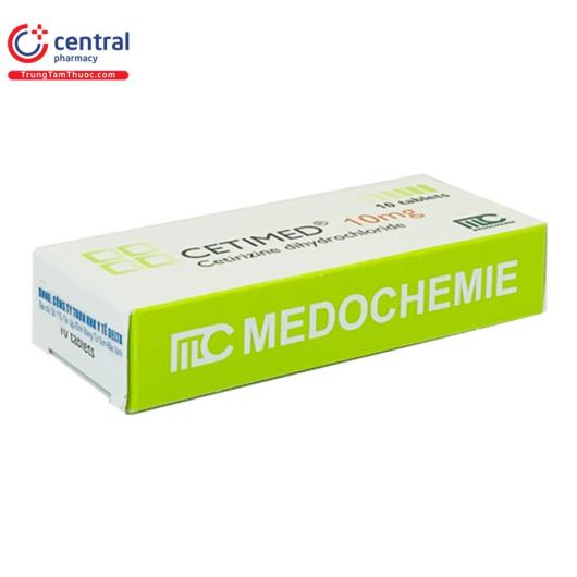 [CHÍNH HÃNG] Thuốc Cetimed (Cetirizine 10mg): Tác dụng, liều dùng