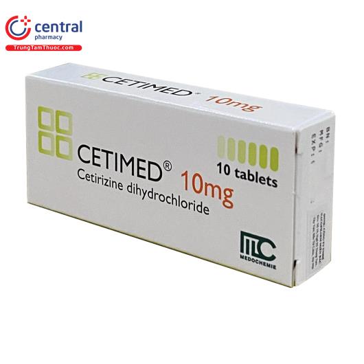 [CHÍNH HÃNG] Thuốc Cetimed (Cetirizine 10mg): Tác dụng, liều dùng