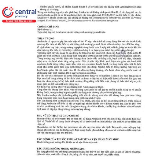 Thuốc Chemacin: chỉ định, công dụng, lưu ý khi sử dụng