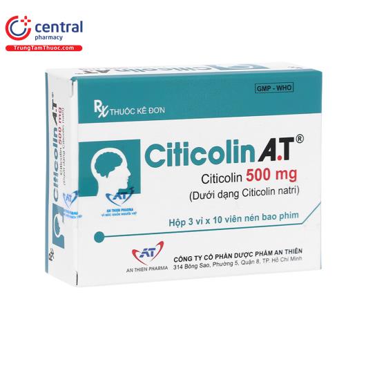 Thuốc Citicolin A.T 500mg - Chống tổn thương não, tăng dẫn truyền